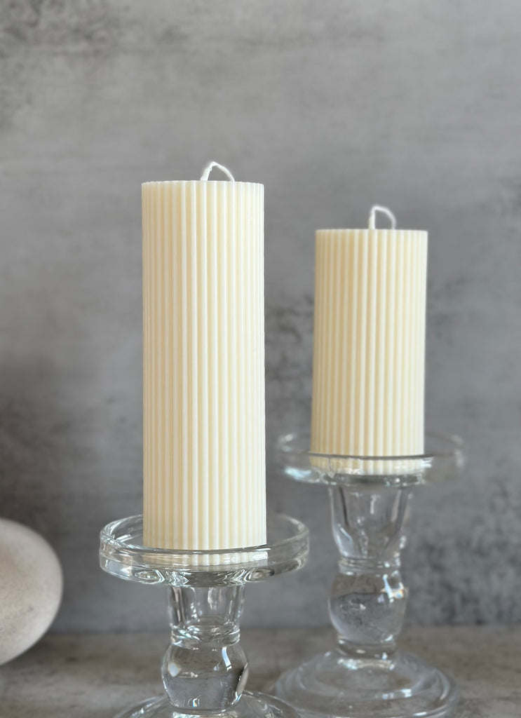 Ribbed Pillar Candle – LA AROMA CANDLE CO